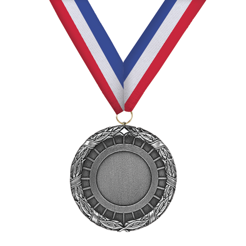 2" Spindle Wreath Edge Logoed Medal